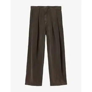 ALLSAINTS Phi Wide-leg Linen-blend Trousers - Dark Brown