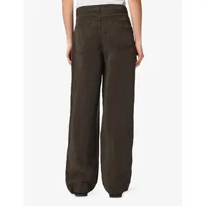 ALLSAINTS Phi Wide-leg Linen-blend Trousers - Dark Brown