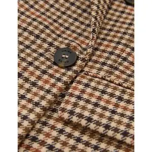 REISS Willow Houndstooth Double-breasted Wool Blazer