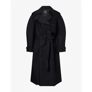 ANINE BING Pascale Cotton Maxi Trench Coat - Black