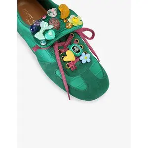 Kurt Geiger Wembley Satin And Suede Trainers