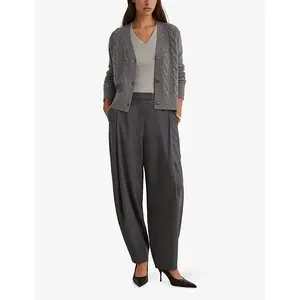 REISS Elowen Cashmere And Wool Cable-knit Cardigan