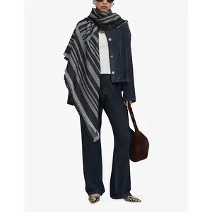 JOSEPH Neoma Striped Square Wool Scarf