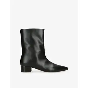 NEOUS Tapek Leather Ankle Boots With Block Heel - Black