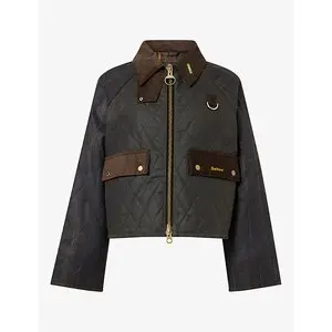 Barbour Quilted Waxed-cotton Jacket With Tartan Detail - Olive/classic