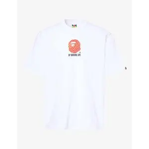 A BATHING APE Strawberry Bathing Ape Relaxed Graphic Cotton-jersey T-shirt Xxl - White