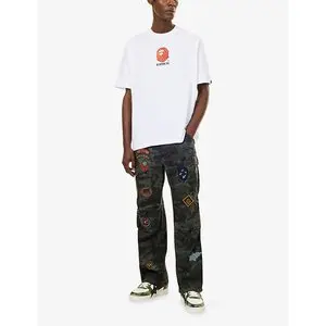 A BATHING APE Strawberry Bathing Ape Relaxed Graphic Cotton-jersey T-shirt - White