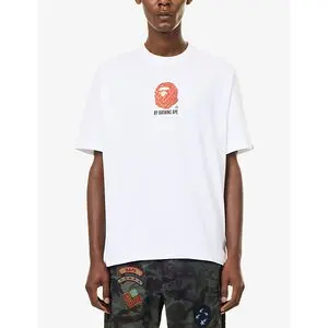 A BATHING APE Strawberry Bathing Ape Relaxed Graphic Cotton-jersey T-shirt - White