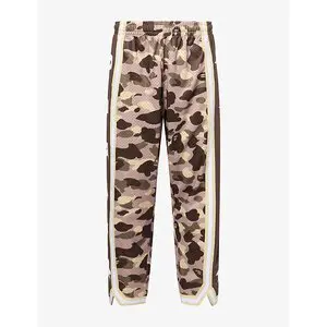 A BATHING APE Color Camo High Split Relaxed Mesh Woven Trousers - Brown