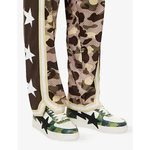 A BATHING APE Color Camo High Split Relaxed Mesh Woven Trousers