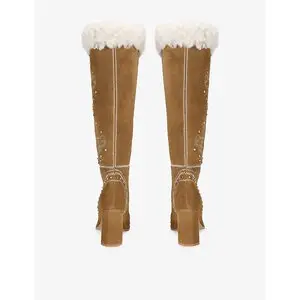 Kurt Geiger Boho Fold-over Suede Knee-high Boots