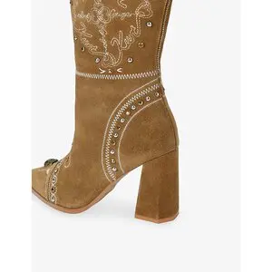 Kurt Geiger Boho Fold-over Suede Knee-high Boots