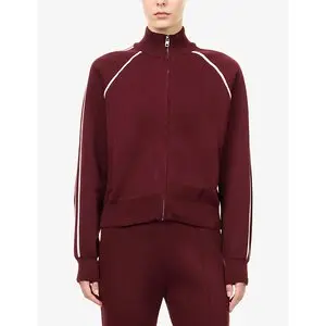 ADANOLA Stripe-trim Knit Track Jacket