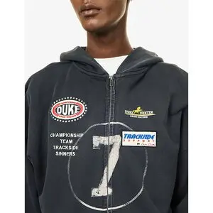 DUKE + DEXTER Dr4 Eat Dirt Washed Embroidered Cotton Hoody
