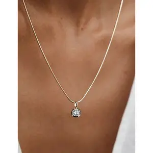 Monica Vinader Oval Sterling- And Lab Grown Diamond Pendant