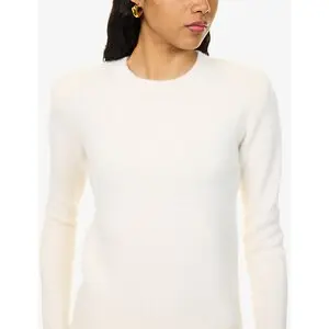 TOTEME Padded-shoulders Round-neck Cashmere Jumper