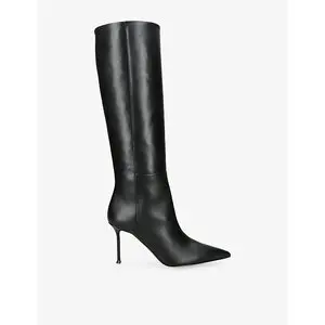 AQUAZZURA Harper 85 Leather Knee-high Boots - Black