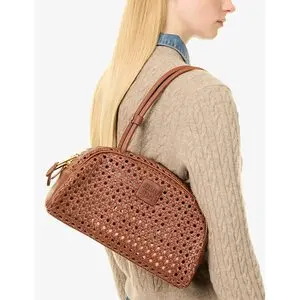 Miu Miu Beau Woven Leather Shoulder Bag