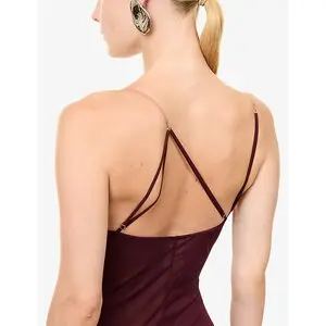 NENSI DOJAKA Pleated Bra Mesh Top