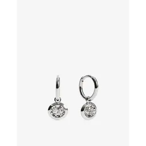 Monica Vinader Oval Sterling And Lab Grown Diamond Huggie Earrings - Silver
