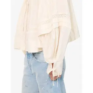 Free People La Lune Cotton Blouse - Tofu