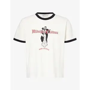 DUKE + DEXTER Mc Dancers Vintage Studded Graphic-print Cotton T-shirt - White