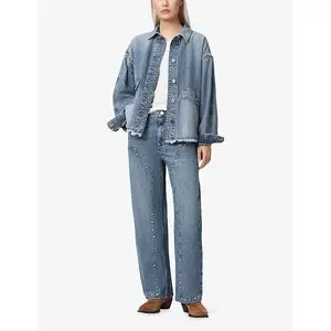 ALLSAINTS Sadie Stud Barrel-leg Stretch-denim Jeans