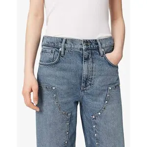 ALLSAINTS Sadie Stud Barrel-leg Stretch-denim Jeans