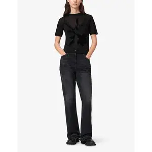 ALLSAINTS Athea Sheer Graphic-print Woven T-shirt