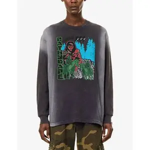 A BATHING APE Military Graphic Waffle Cotton-jersey T-shirt - Charcoal
