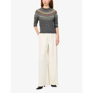 Max Mara Fair-isle Round-neck Wool Jumper