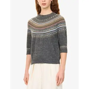 Max Mara Fair-isle Round-neck Wool Jumper