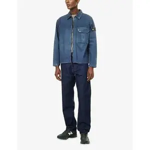 Stone Island Denim Hand Sprayed Reflective Cotton Jacket