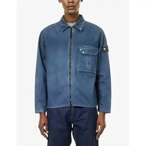 Stone Island Denim Hand Sprayed Reflective Cotton Jacket