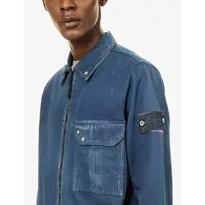 Stone Island Denim Hand Sprayed Reflective Cotton Jacket