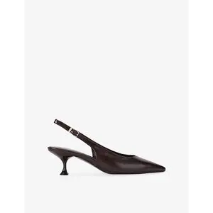 Carvela Elisia Leather Sling-back Courts - Red/dark