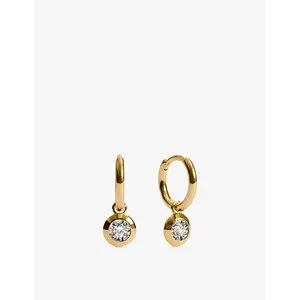 Monica Vinader Round 18ct Vermeil And Lab Grown Diamond Huggie Earrings - Gold