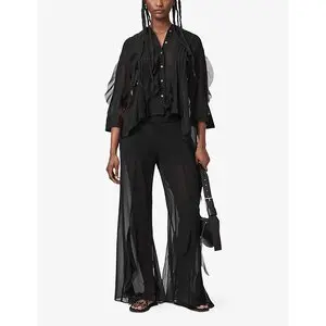 ALLSAINTS Minna Pointed-collar Woven Shirt