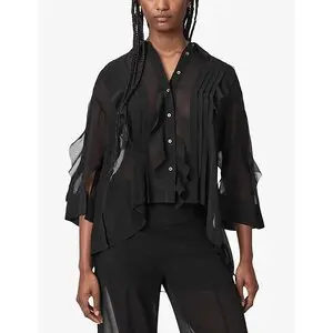 ALLSAINTS Minna Pointed-collar Woven Shirt