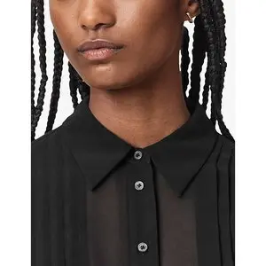 ALLSAINTS Minna Pointed-collar Woven Shirt