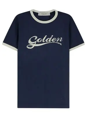 GOLDEN GOOSE Cotton T-shirt With Golden Print
