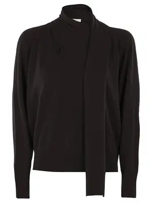 ZANONE Sweater With Knot On The Neck - Black