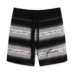 Amiri Wave Baja Stripe Short - Black