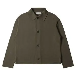 MARGARET HOWELL Collared Cardigan Japanese Spun Merino 'khaki - Tan