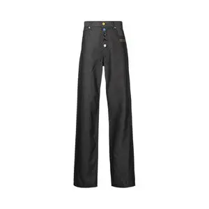 Off-White Flower Button Straight Skate Jeans 'black - Yellow