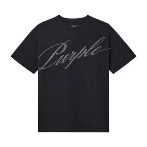PURPLE BRAND Crystal Script T-shirt - Black