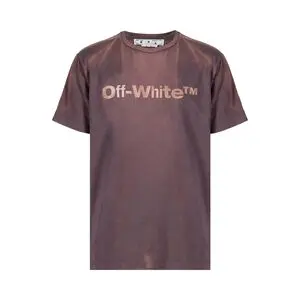 Off-White Laundry Logos Slim Short-sleeve Tee 'aubergine