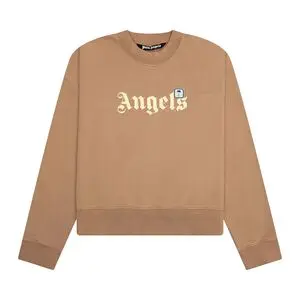 Palm Angels Angels" Logo Crewneck Sweatshirt - Brown