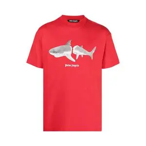 Palm Angels Shark Classic Tee /white - Red
