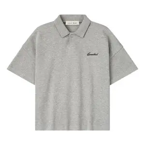 Fear Of God Pique Signature Classic Polo 'concrete Heather - Grey